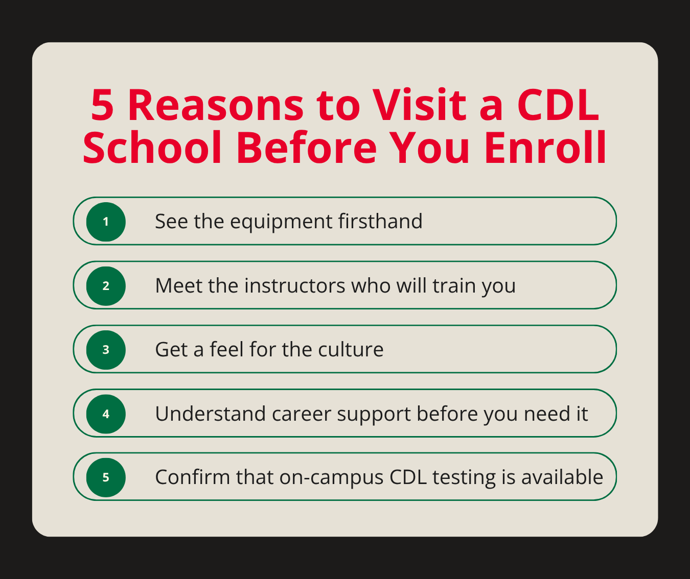 5 Reasons to Visit a CDL School Before You Enroll | Southwest Truck ...